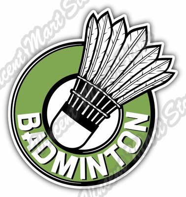 Badminton Shuttlecock Racquet Gift Idea Car Bumper Vinyl Sticker Decal ...