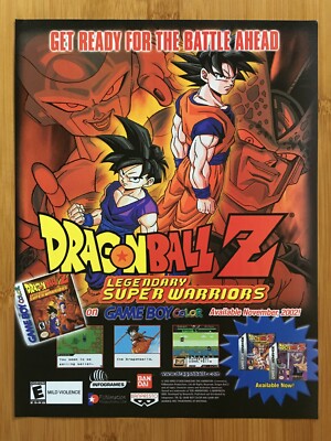 2002 Dragon Ball Z Legendary Super Warriors GBC Print Ad/Poster ...