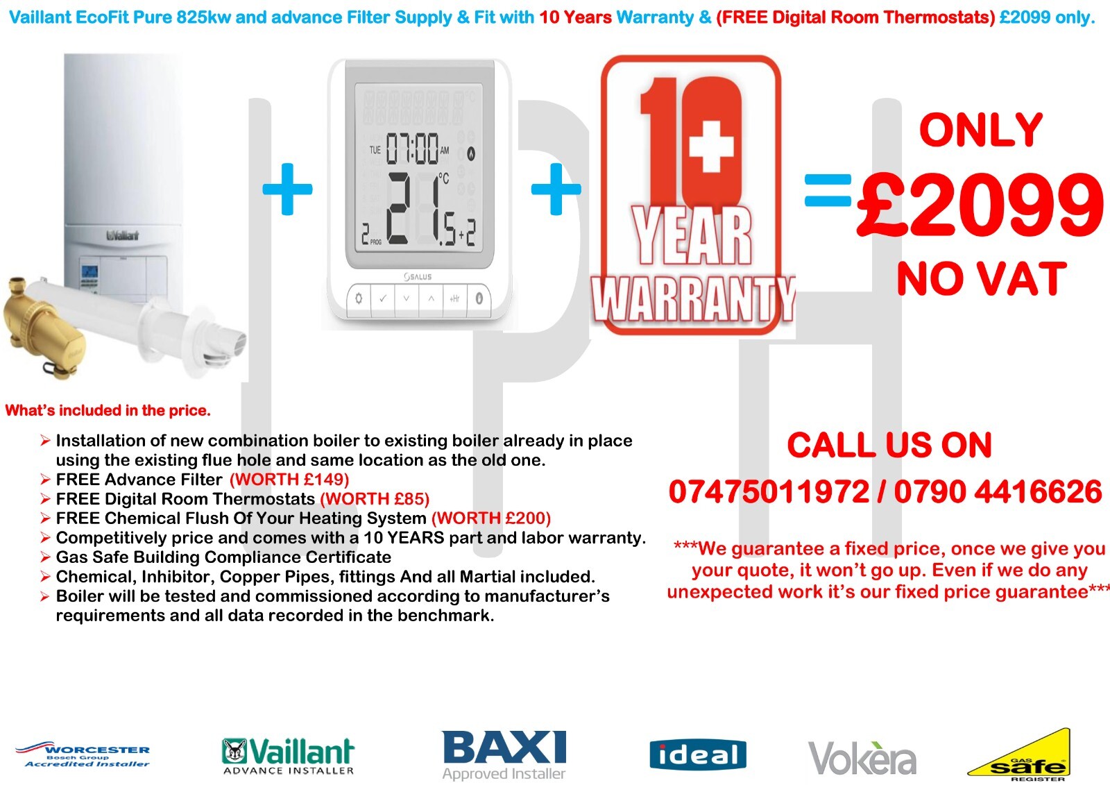Vaillant EcoFIT Pure 825 With Boiler Protection Kit & 10 Year Warranty ...