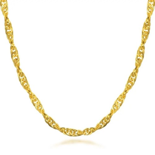 18CT GOLD FILLED SINGAPORE TWIST NECKLACE CHAIN 67 CM LONG | eBay Australia