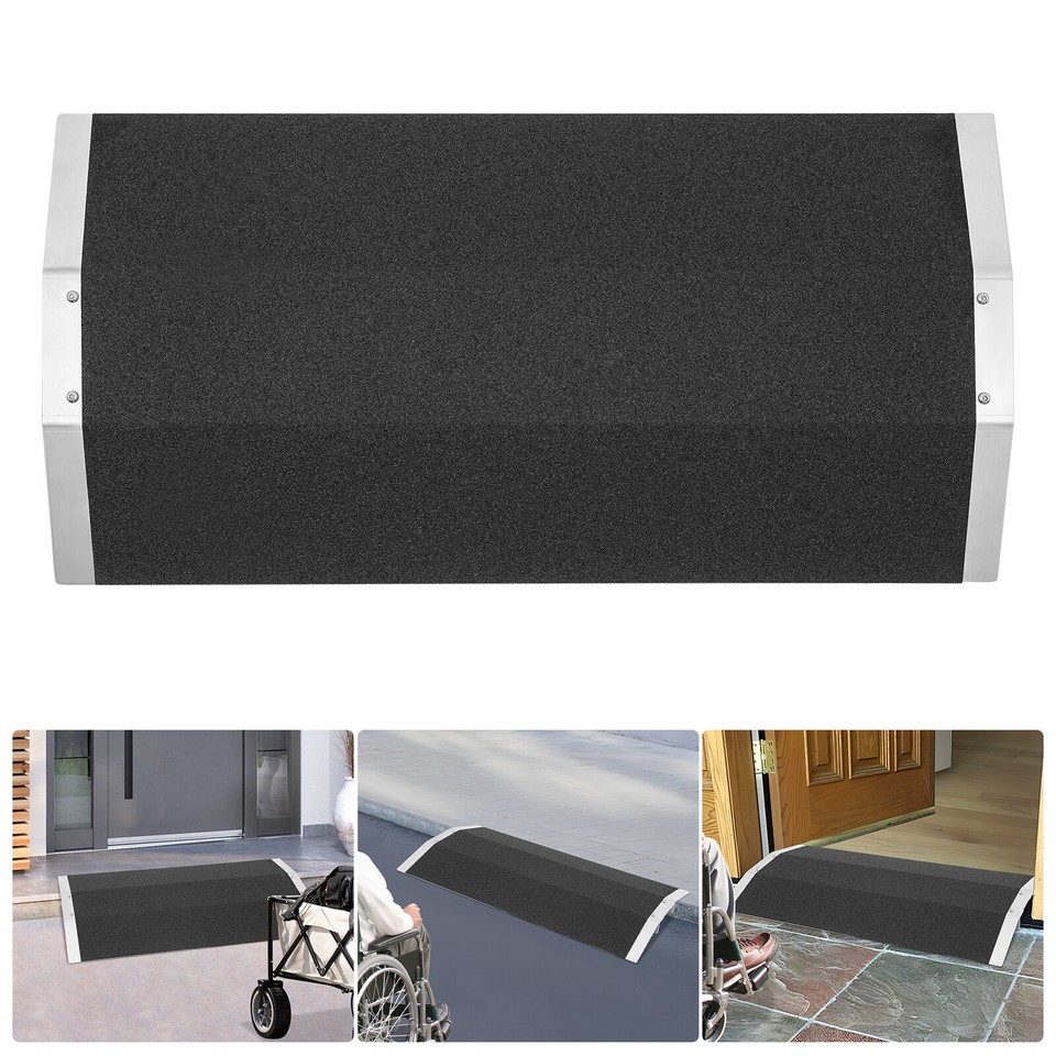 12° Wheelchair Ramp Threshold Ramp w/ Non-Slip Surface Door Threshold ...
