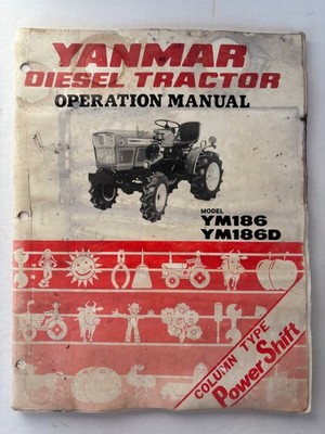 Yanmar Diesel Tractor Owner Operator Operation Manual YM186 YM186D | eBay