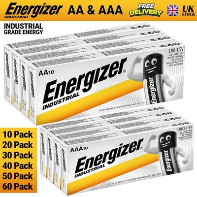ENERGIZER INDUSTRIAL AA & AAA ALKALINE BATTERIES LONGEST EXPIRY LR03 ...