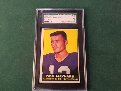 1961 Topps Football DON MAYNARD Vintage Rookie Card #150 SGC 5 EX RARE ...