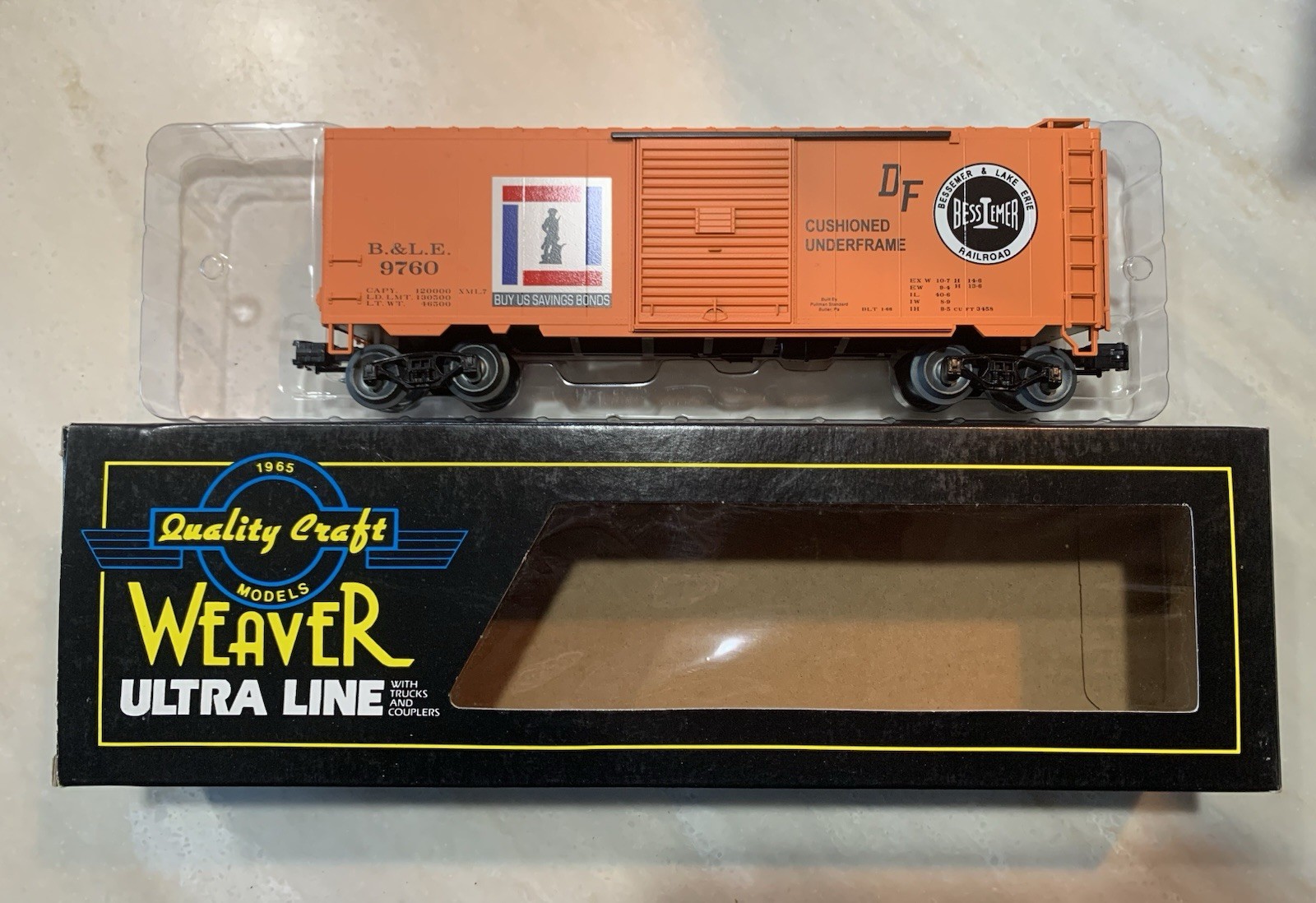 WEAVER 3-RAIL BESSEMER LAKE ERIE PS-1 40’ BOXCAR! O SCALE BUY SAVINGS ...