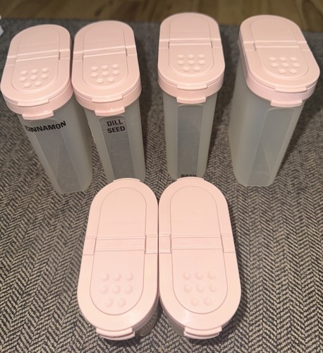 6 Piece Vintage Tupperware Modular Mate Spice Containers Shakers Pink ...