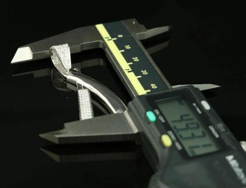 White 925 Sterling Silver EDGE RAZOR Necklace Pendant 1.20ct Cubic ...