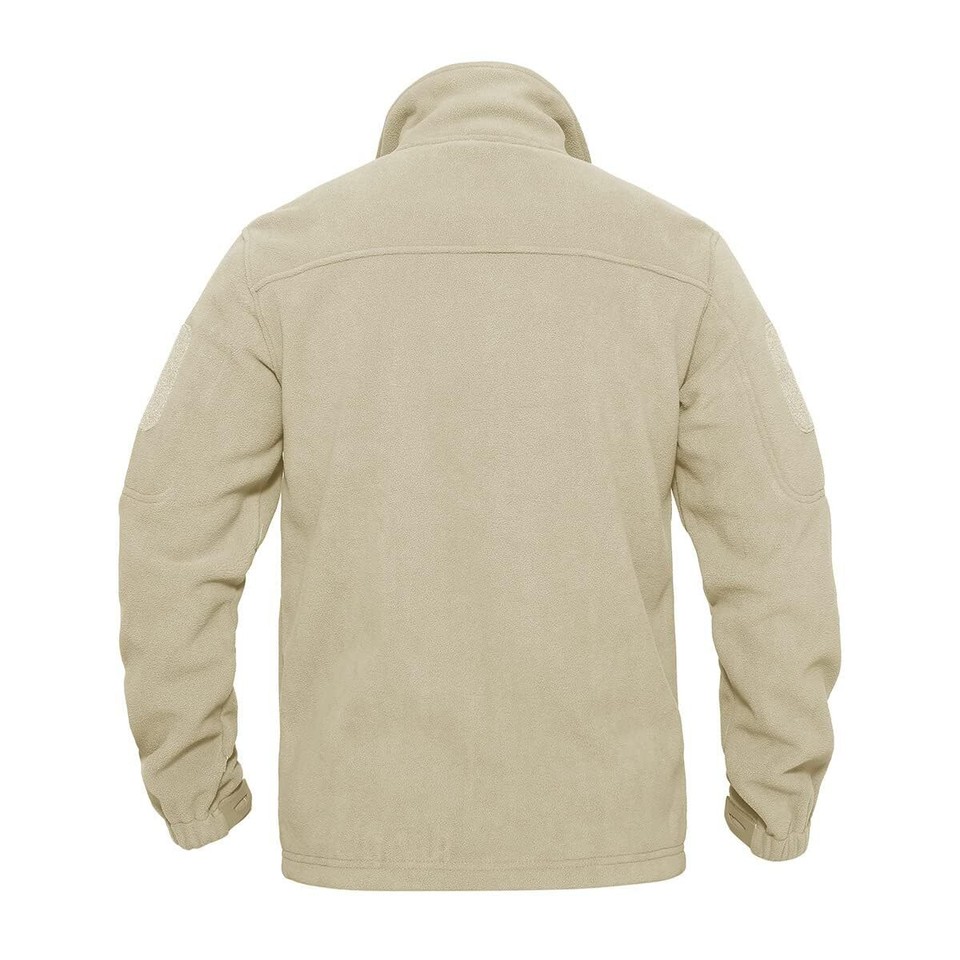 Men's Fleece Lined Jacket Casual Cargo Work Jacket Winter Full Zip Warm ...