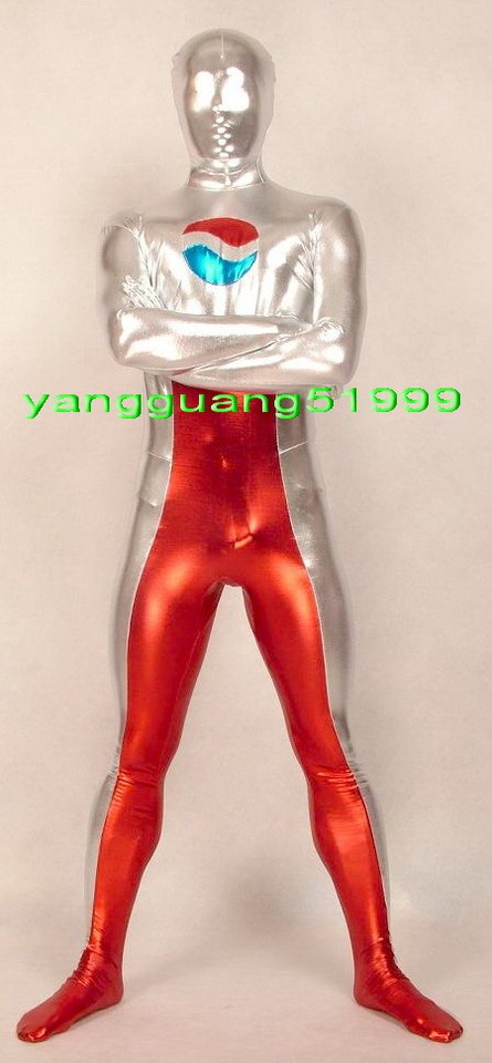 Unisex Pepsi Suit Outfit Red and Blue Shiny Metallic Pepsi Catsuit ...