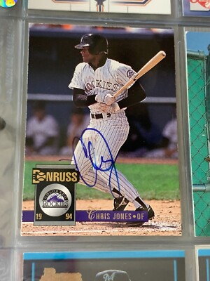 CHRIS JONES AUTOGRAPHED SIGNED 1994 DONRUSS CARD ROCKIES COA | eBay