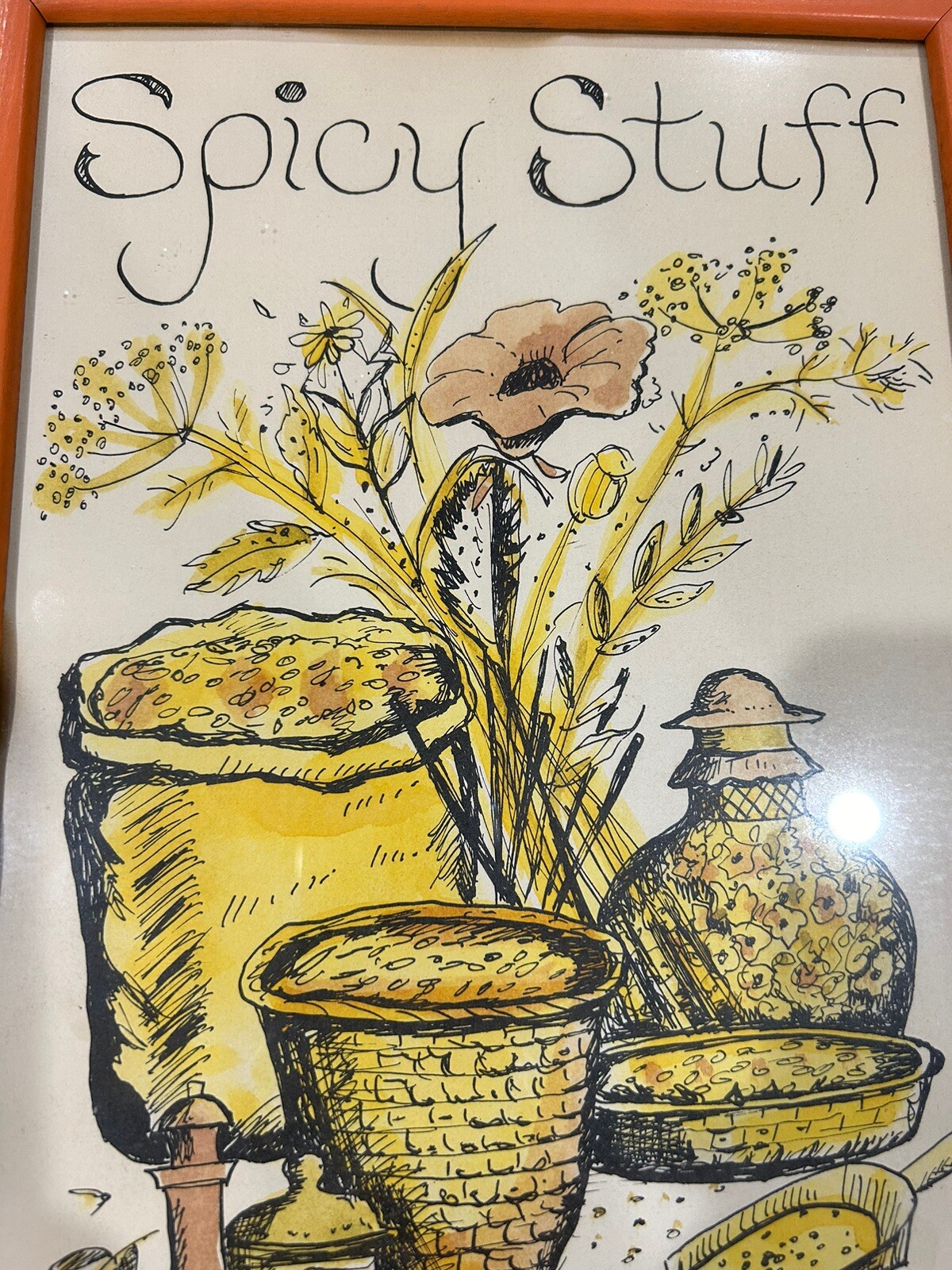 VTG 70’s Soovia Janis Spicy Stuff Recipe Wall Art Decor Signed JACQUE ...