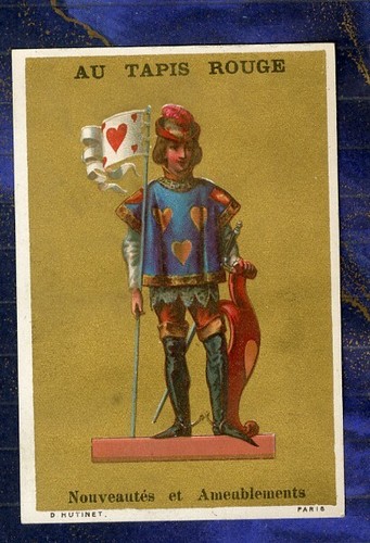 Chromo Tapis Rouge Carte jouer Playing card Valet coeur Jack of Hearts ...