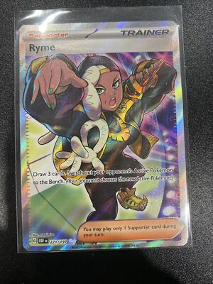 Pokemon TCG Ryme 221/197 S&V Obsidian Flames Full Art Trainer Supporter ...