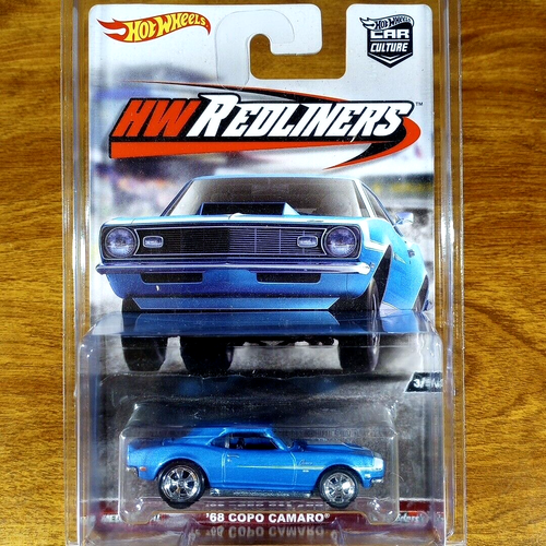 Hot Wheels Car Culture HW Redliners '68 COPO Camaro Blue Real Riders ...