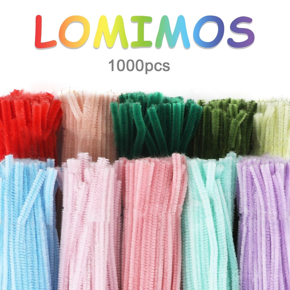 1000Pcs Christmas Pipe Cleaners Craft,Pipe Cleaners Chenille Stem ...