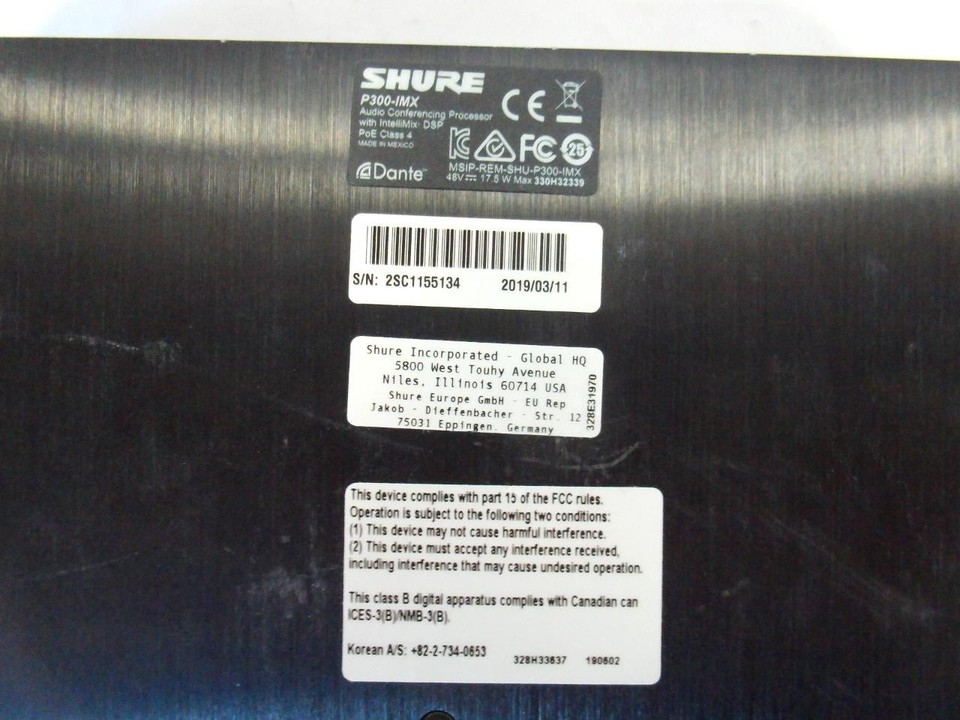 Shure P300 IMX Audio Conferencing Processor P300-IMX (J538) | eBay