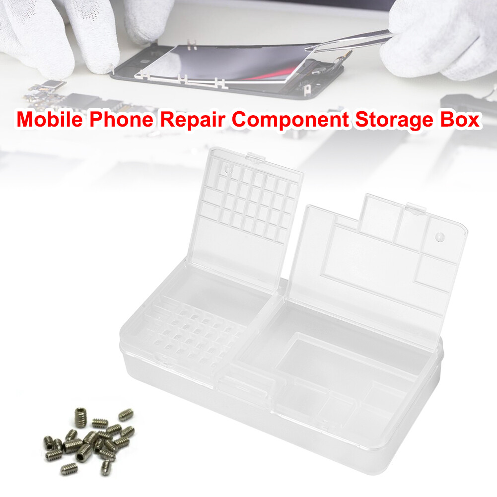 Portable Double-Layer Cell Phone Component Storage Box IC Chips Screws ...
