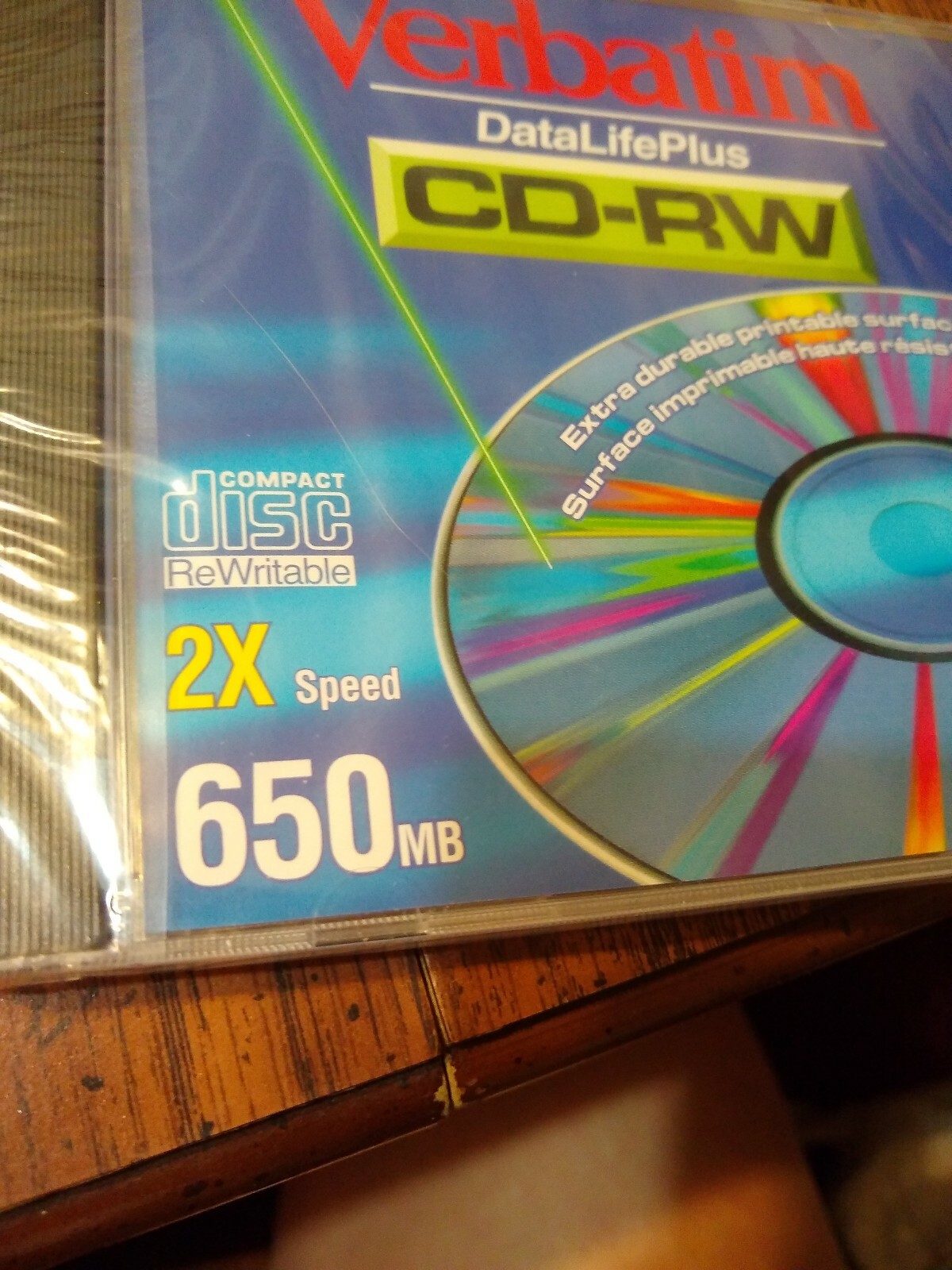 Verbatim 650MB 2X speed CD-RW Disc Model 91663 rewritable one PC ..New ...