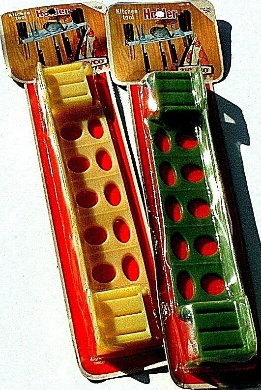 Set Of 2 Nevco Kitchen Tools and Utensil Holder Plastic Yellow Green | eBay