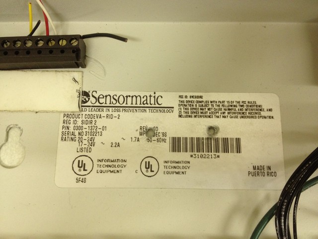 Sensormatic VA-RID-2 SenTrac ID Access Control Unit w/ RF Module 0300 ...
