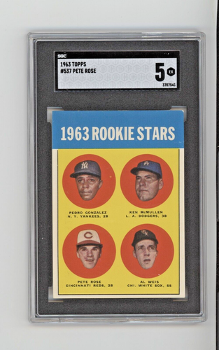 1963 Topps #537 Pete Rose Rookie Baseball Card SGC EX 5 NO Creases! | eBay