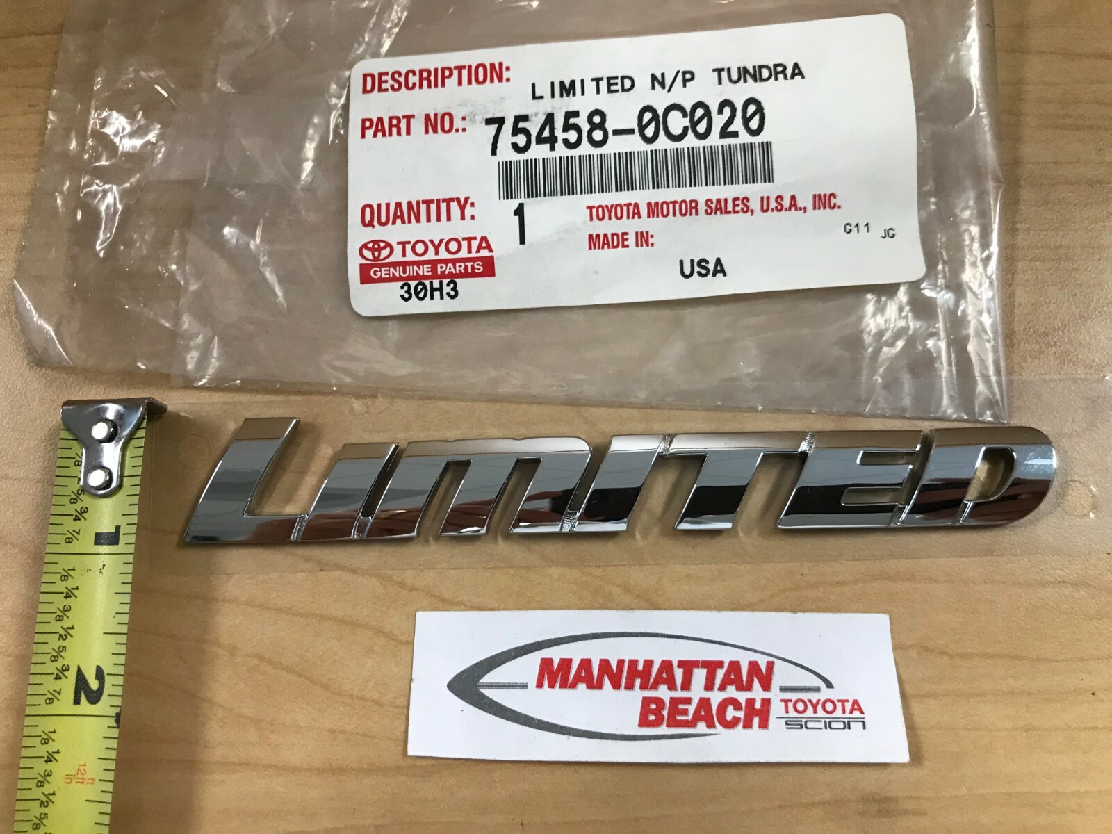 GENUINE TOYOTA OEM CHROME LIMITED EMBLEM NEW 75458-0C020 | eBay