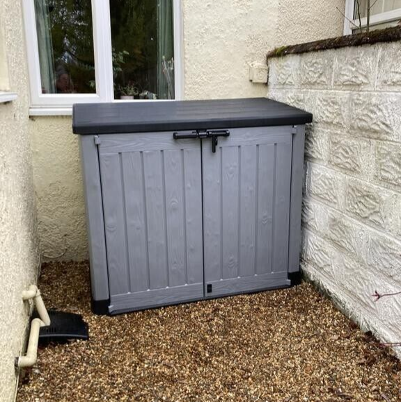 Keter Store It Out Max 1200L Outdoor Garden Storage Box & Wheelie Bin ...