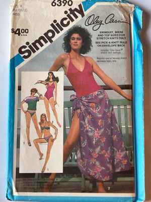 New Uncut Size 8-12 Misses Swimsuit, Bikini, Top & Wrap Pattern ...
