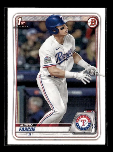 2020 Bowman Draft Paper Justin Foscue Texas Rangers #BD-124 3 Card Lot ...