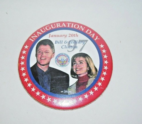1997 Pinback Button Bill and Hillary Clinton Inauguration Day | eBay