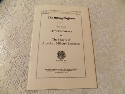 1928 The Military Engineer Magazine, List Of Members | eBay