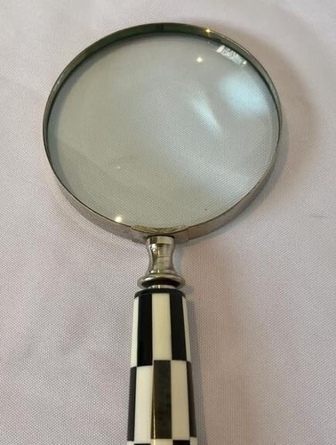 Large Black and White Checkered Extra Strong Magnifying Glass Reading ...
