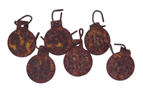 Vintage Metal Cage Tags Chickens Rabbits Old Rusty Farm Decor Lot Set 6 ...