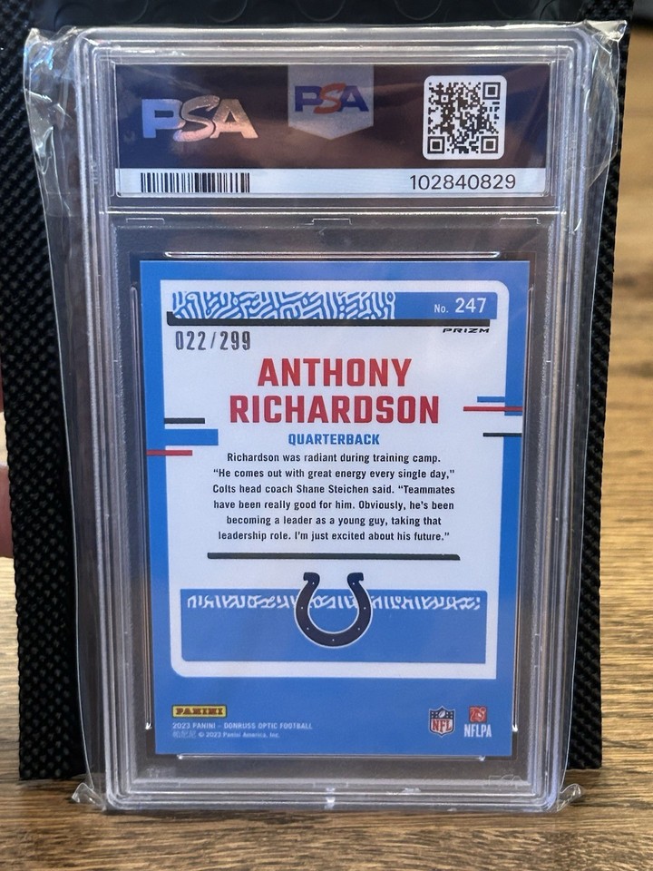 2023 Donruss Optic Anthony Richardson Aqua /299 PSA 8 | eBay
