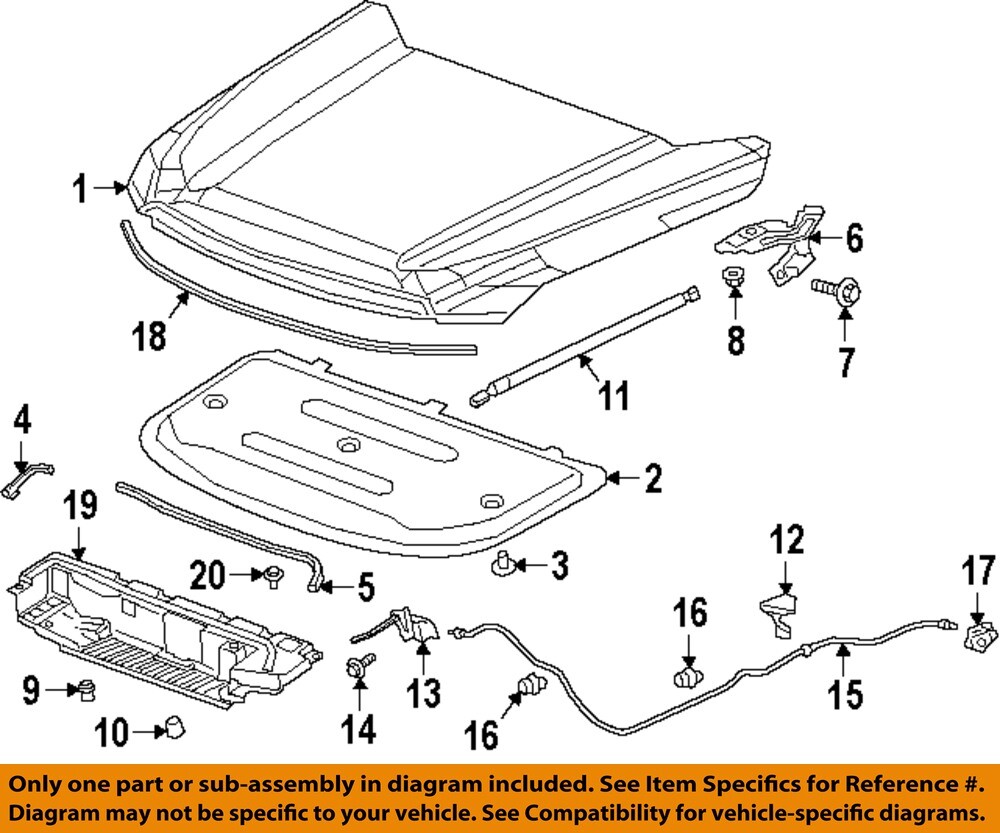 GM OEM 17-23 Acadia Hood Hood Components-Hinge 23100631 | eBay