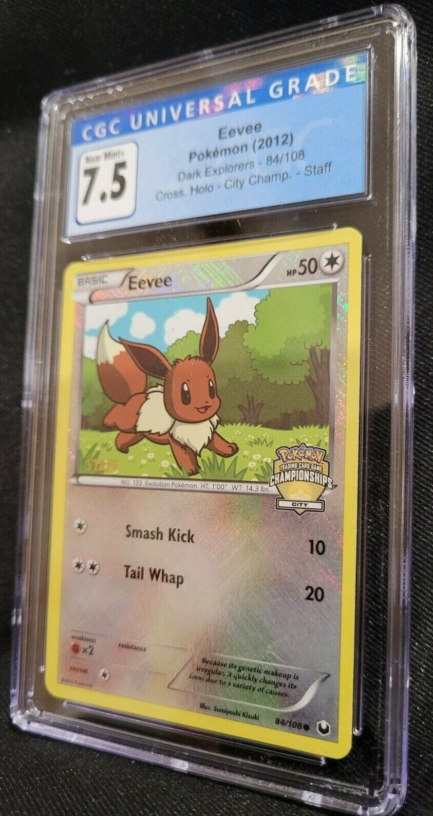 Eevee 84/108 Staff Promo City Championships Holo CGC 7.5 Near Mint+ ...