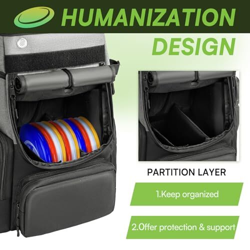 Disc Golf Bag-Heavy Duty 600D Polyester Disc Golf Bag with Insulated ...