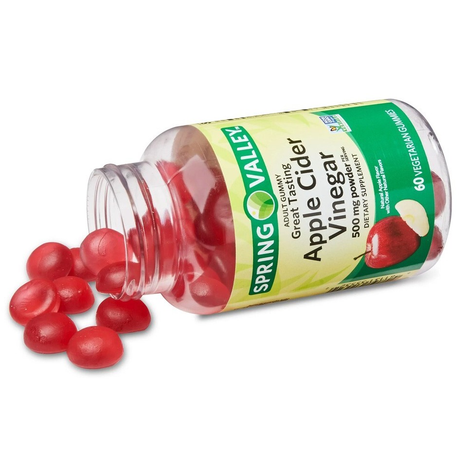 Spring Valley Apple Cider Vinegar 500mg Vegetarian Gummies, 60 Count | eBay