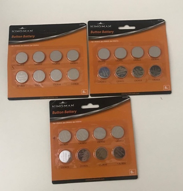 3 x 8pc Button Batteries Assorted Button Cell Lithium 3V Power ...