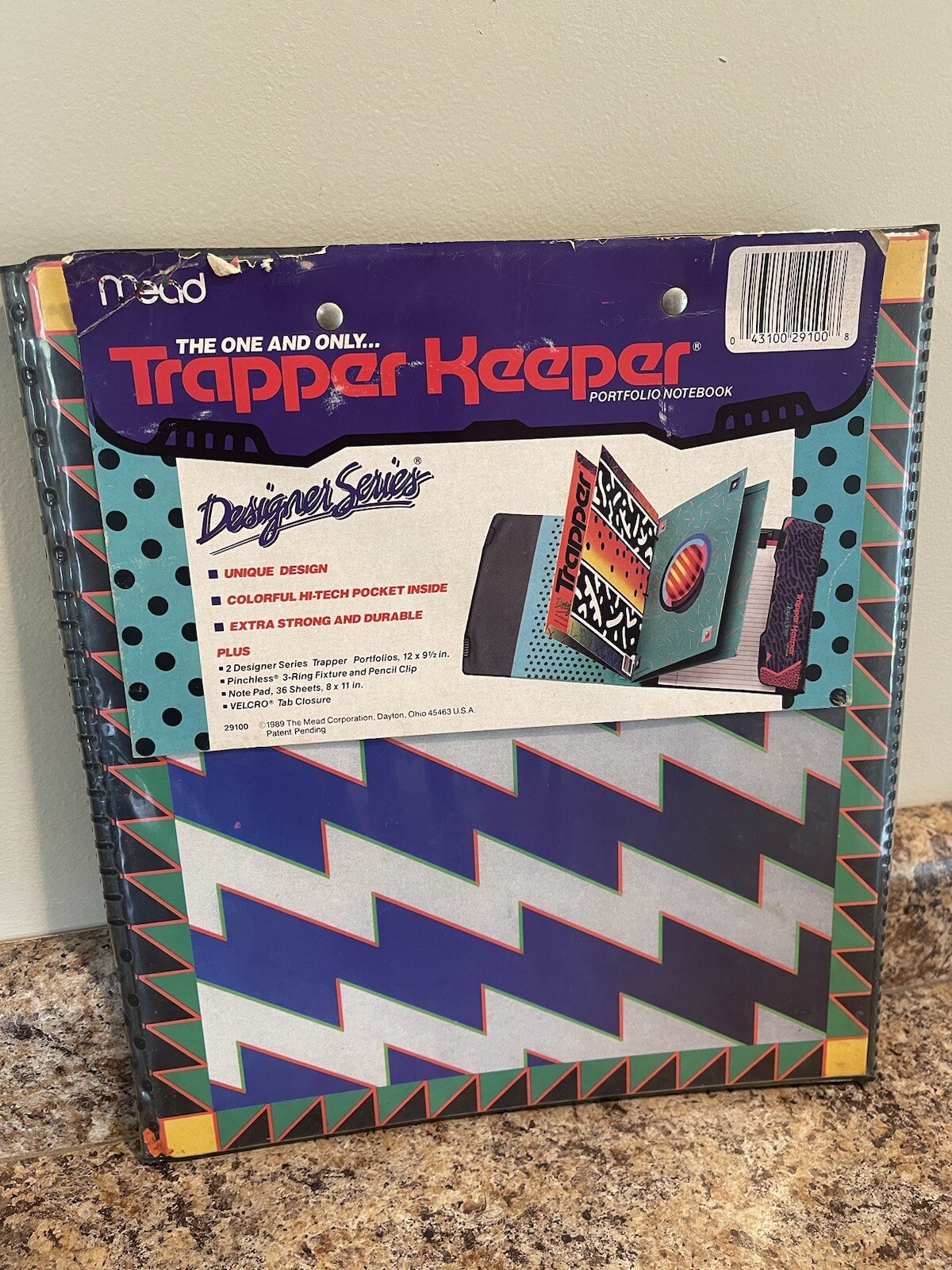 Mead Trapper Keeper DESIGNER Series Vintage Abstract Geometric 3 Ring ...