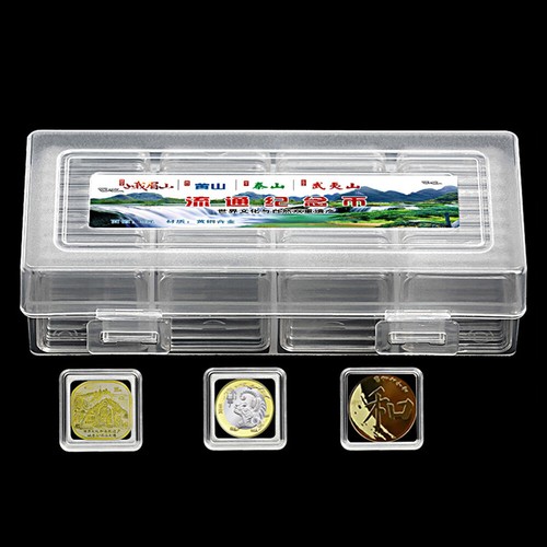 40× Square Clear Coin Capsules Holder Container for 17-30mm Coins w ...