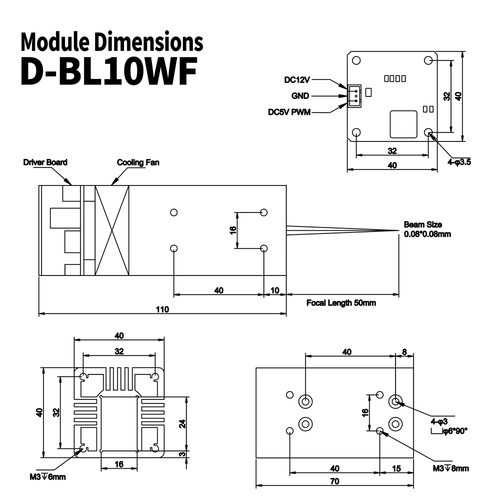 80W Laser Module Head with Air Assist for CNC Engraving Cutting Machine ...