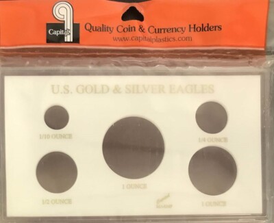 Capital Holder Gold & Silver Eagles 5 Holes Meteor White Display ...