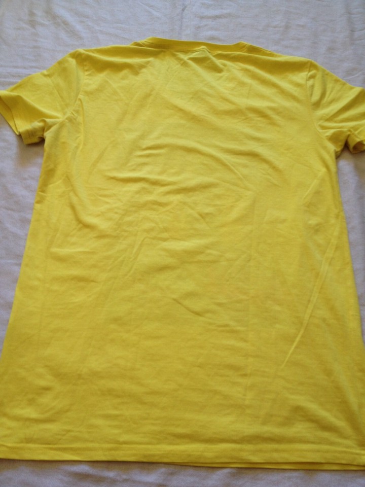 TONY MORO ITALIAN MEN'S UNISEX V-NECK YELLOW T-SHIRT MEDIUM SLIM EU ...