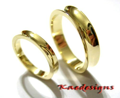 Genuine 2 X Solid 18ct 750 Gold Concave Wedders Wedding Bands Rings | eBay
