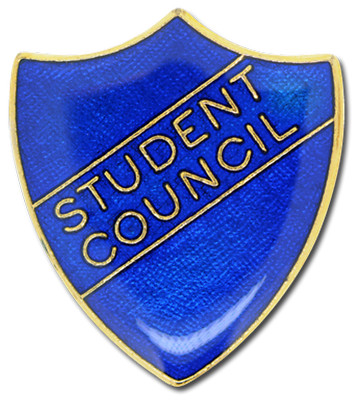 Student Council Pin Badge in Blue Enamel Shield | eBay UK