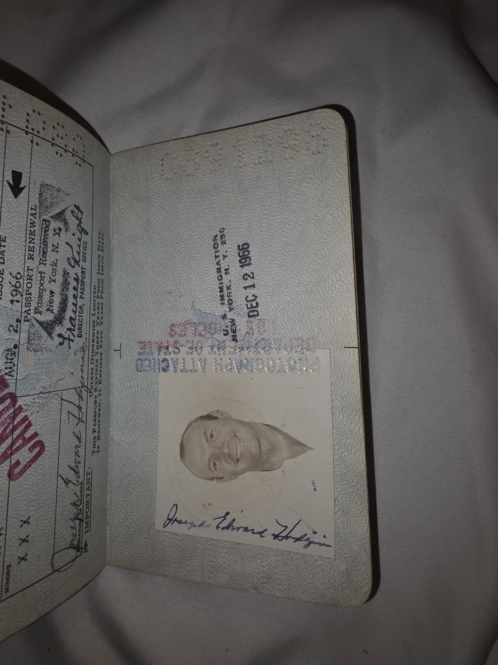 Vintage American Passport Issued in 1966 Issued To Joseph Hodgini | eBay