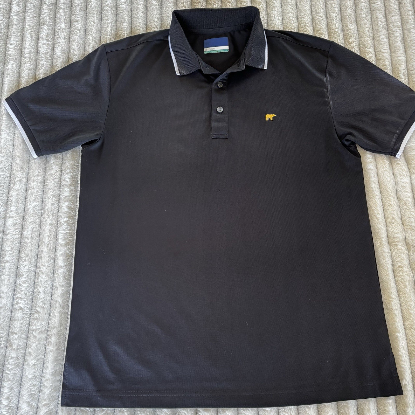 Jack Nicklaus Golf Polo Men's Medium Black Yellow Bear On Front Short Sleeve | eBay