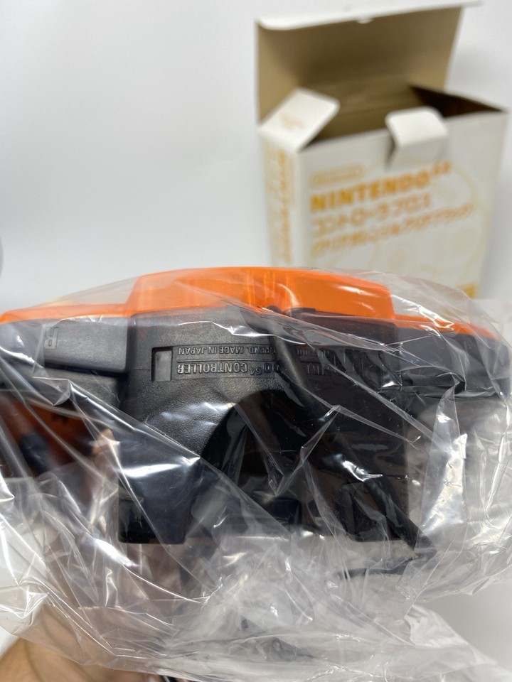 Nintendo 64 Clear Orange Black Daiei Hawks N64 Controller New Open Box ...