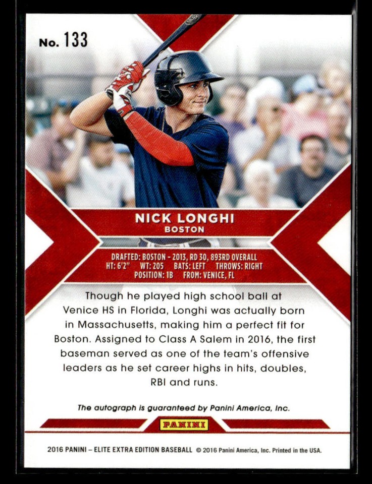 2016 Panini Elite Extra Edition #133 Nick Longhi Autographs | eBay